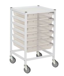 Gratnells Standard Hospital Trolley Set with 6 clear Trays – Avensys UK Ltd